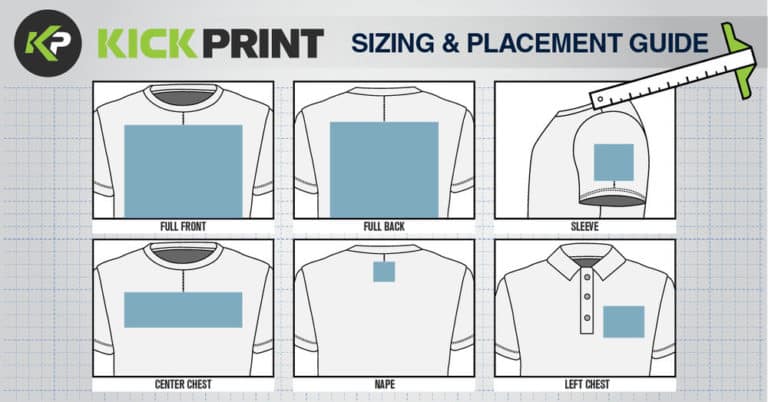 Kick Print Screen Print Placement Guide Image - Kick Print