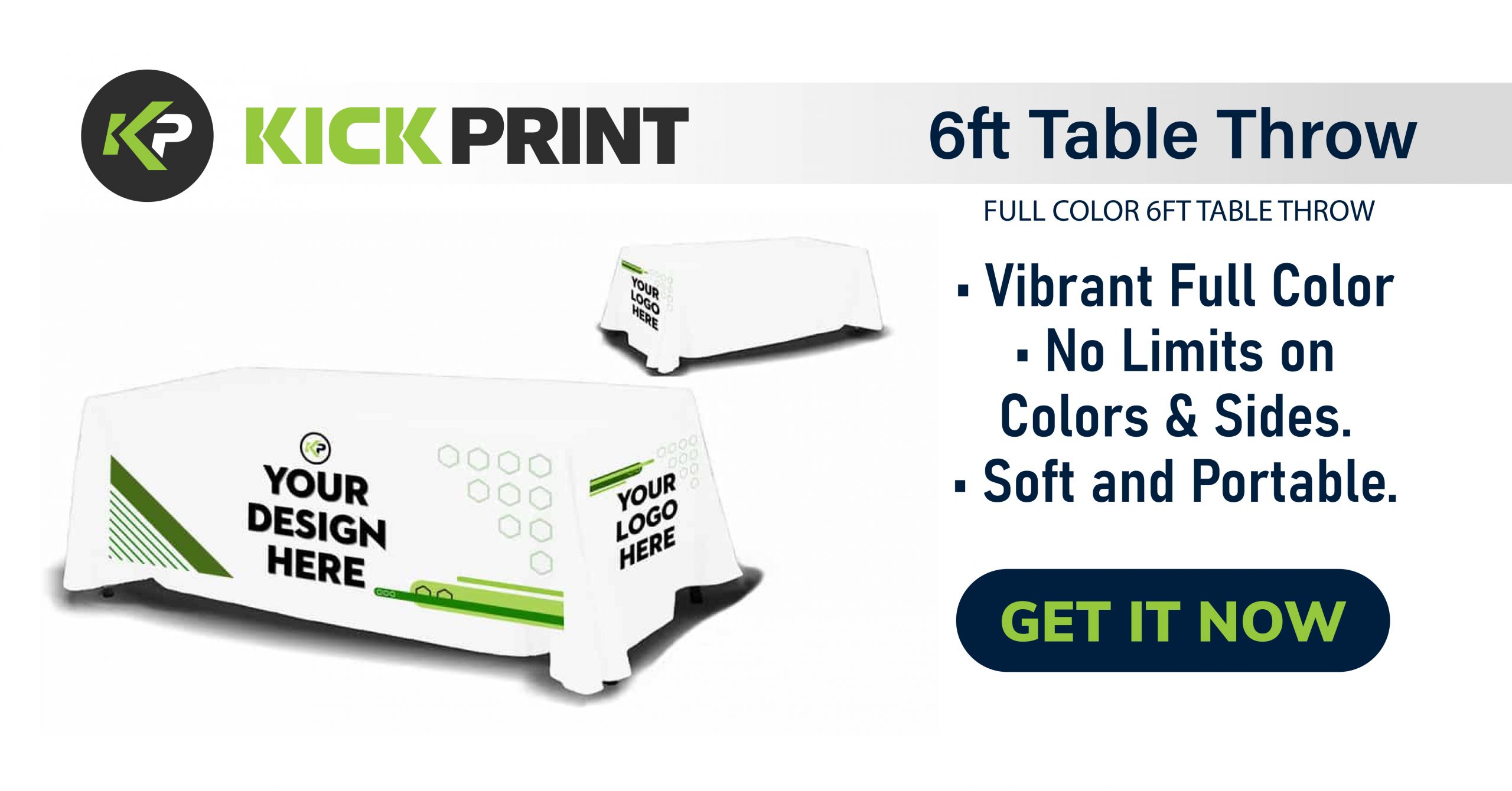 6 ft Table Throw - Kick Print