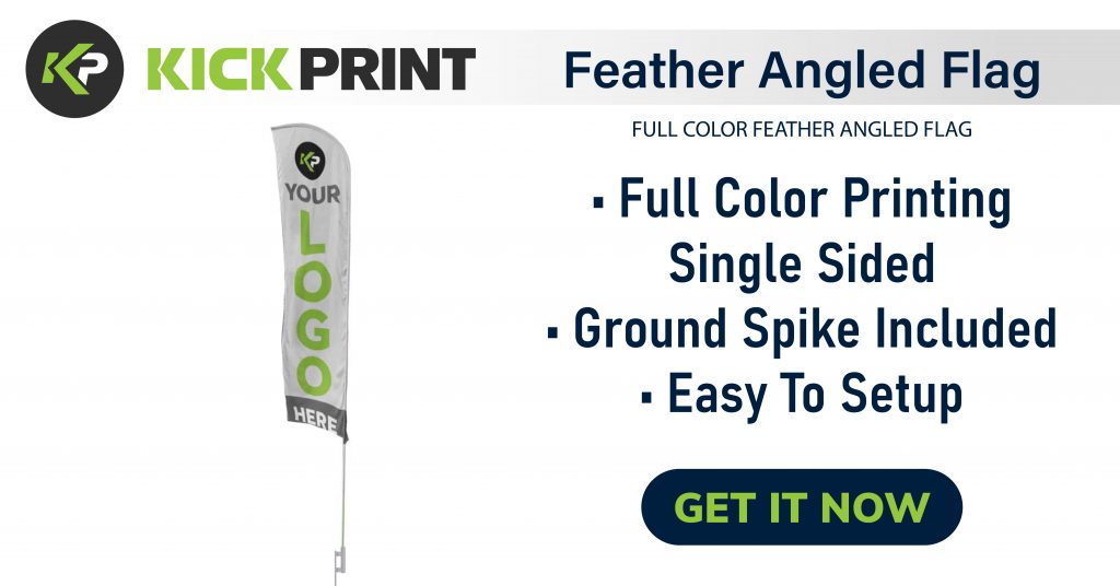 Feather Angled Flag - Kick Print