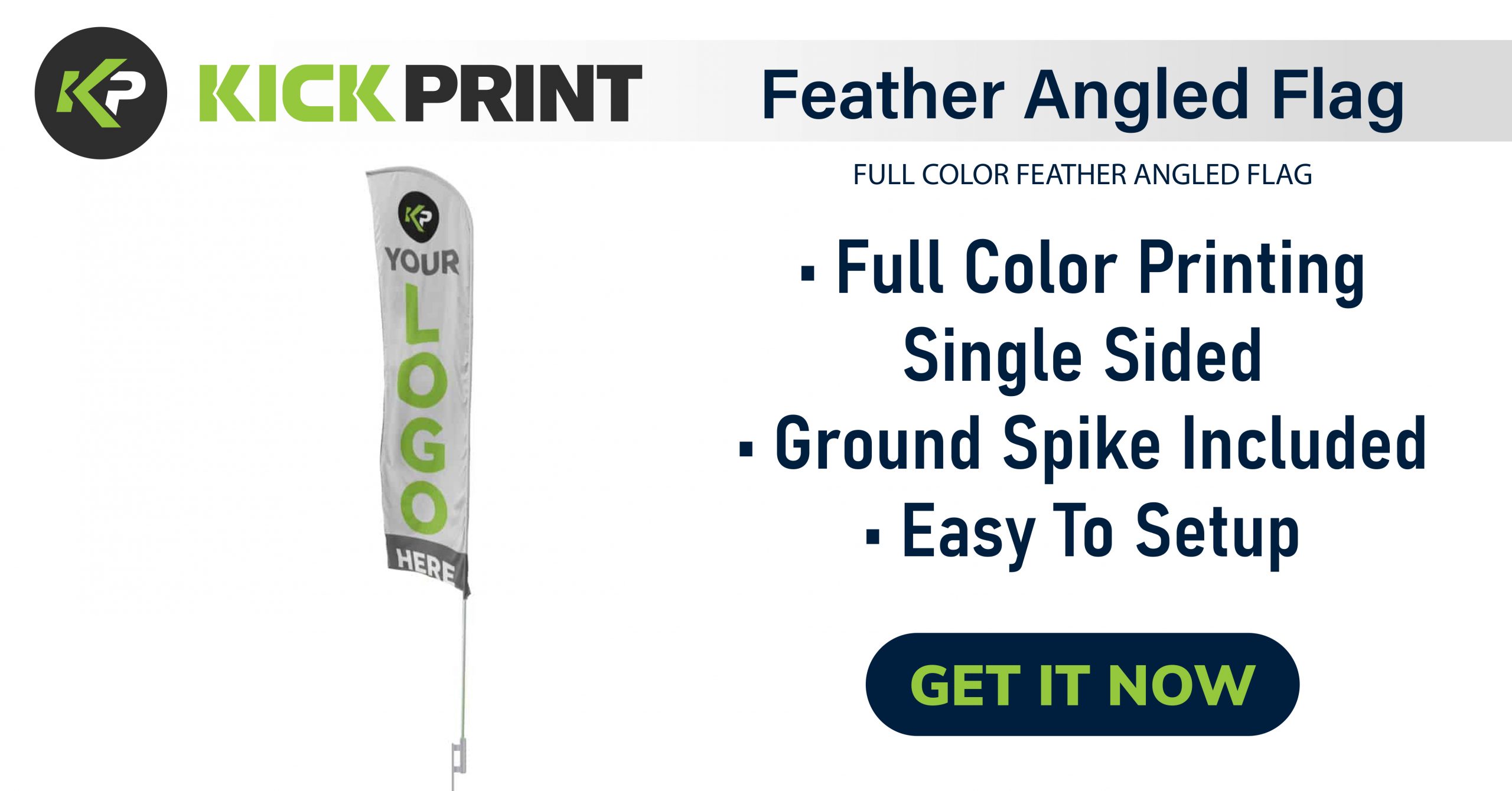 Feather Angled Flag - Kick Print
