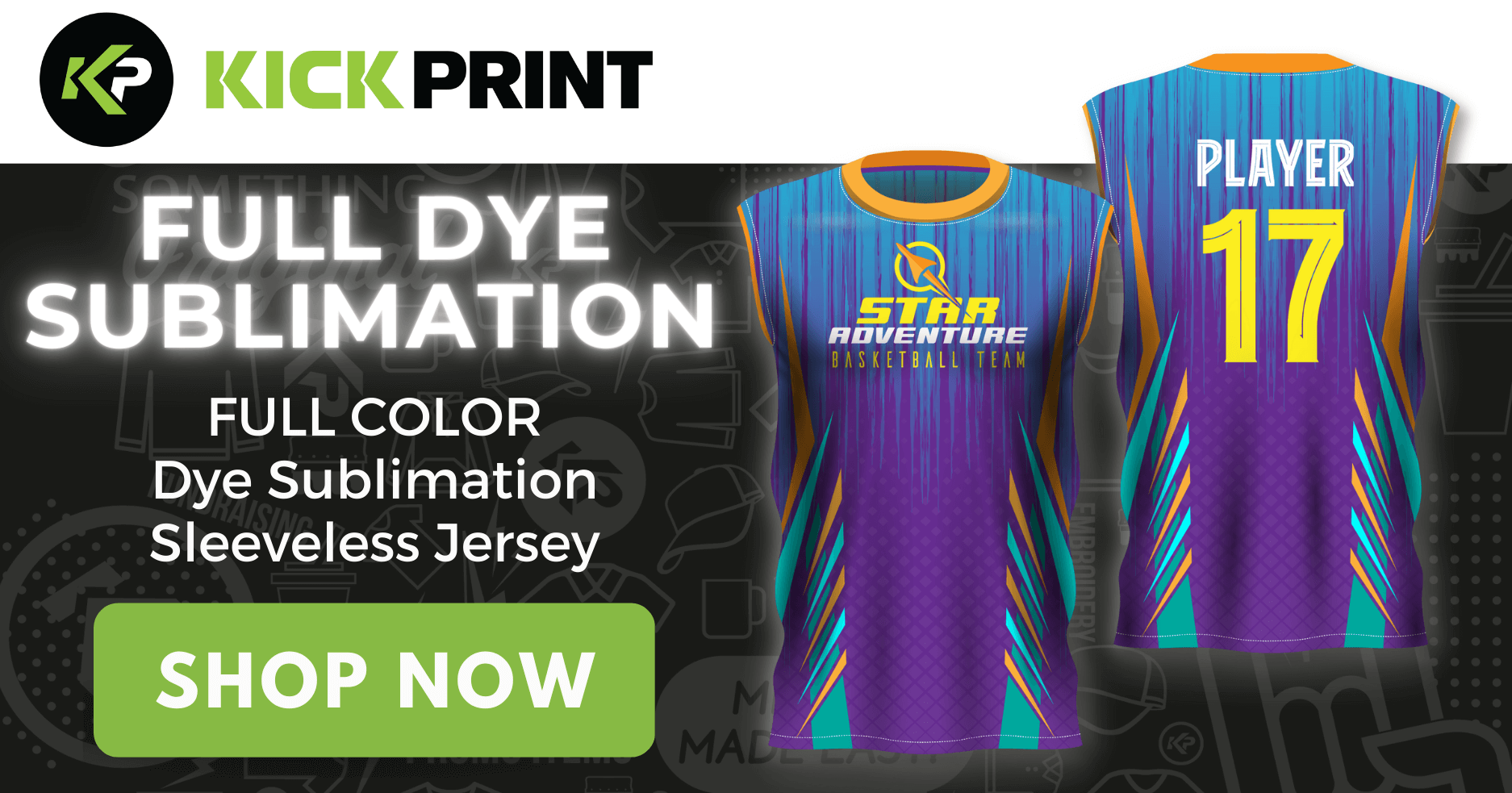 Full Dye Sub - Sleeveless Shirt - Kick Print