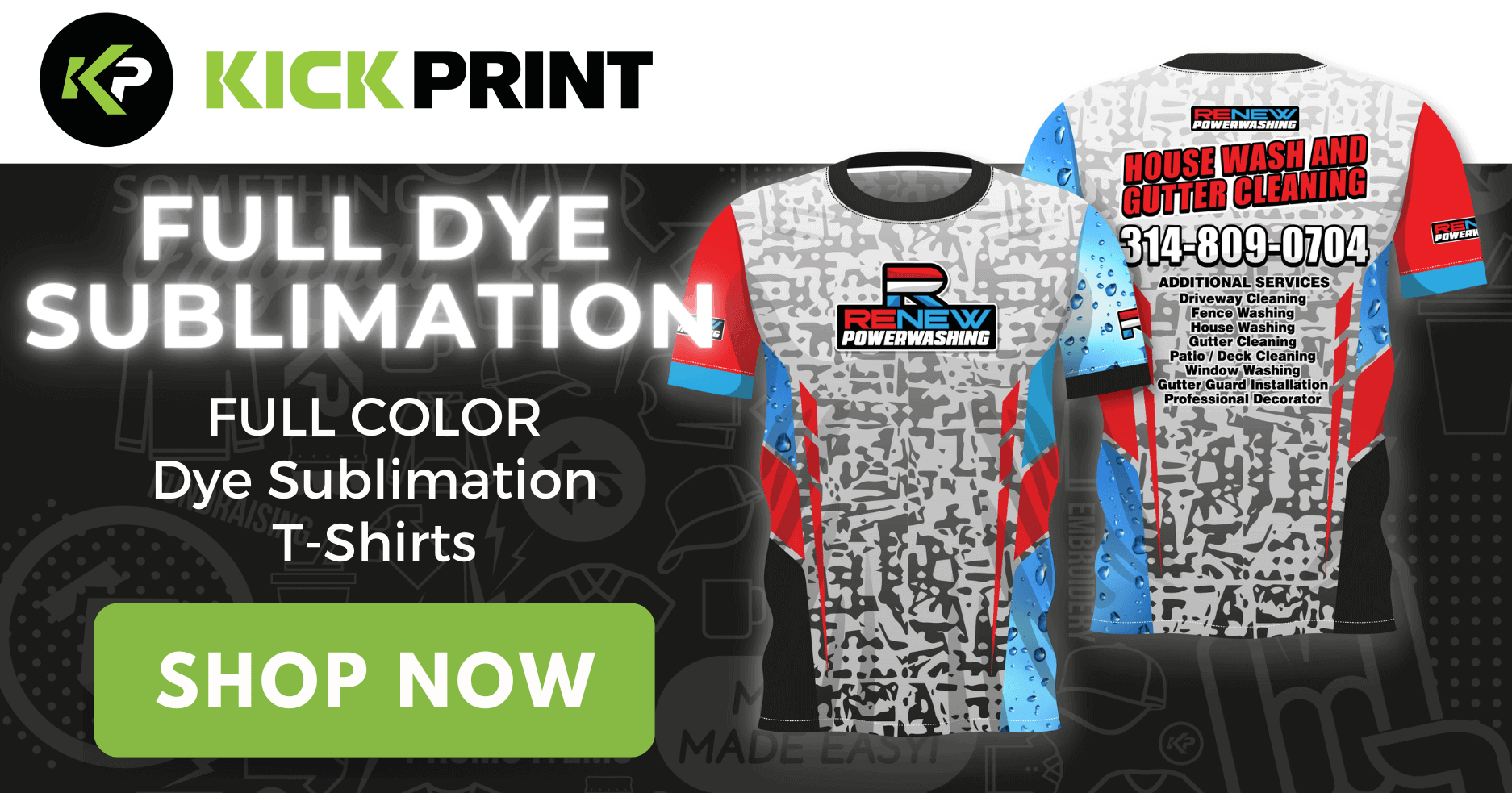Full Dye Sub Short Sleeve Shirt - Kick Print