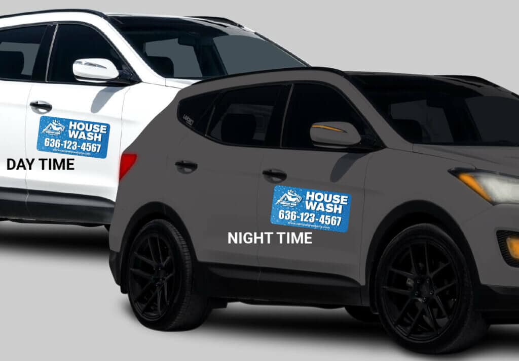 FULL COLOR Reflective Car Door Magnets: One Size 12 X 24 - Kick Print